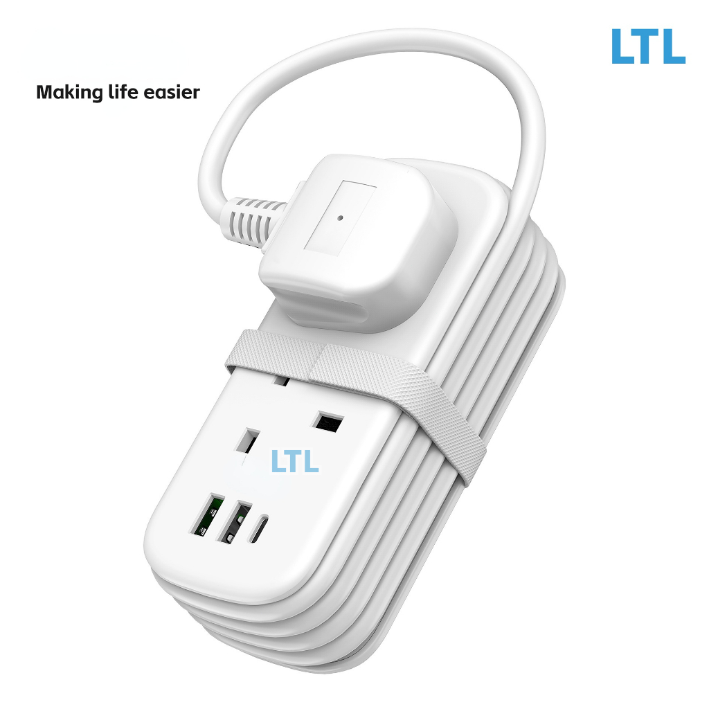 British standard coil power socket extension cord power plug 5V3.4A ...