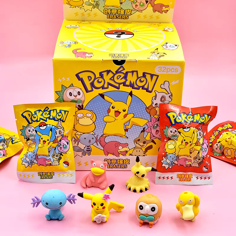 Pokemon Eraser Blind Bag Pikchu Psyduck Eevee Bulbasaur Surprise ...