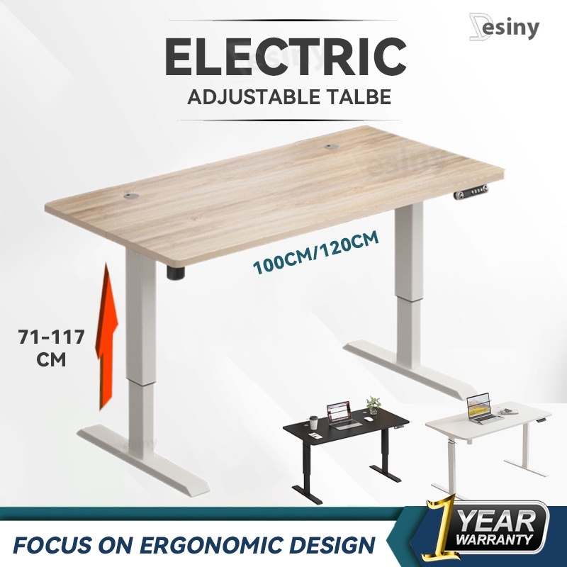 Desiny solid wood electric elevating desk computer desk electronic ...