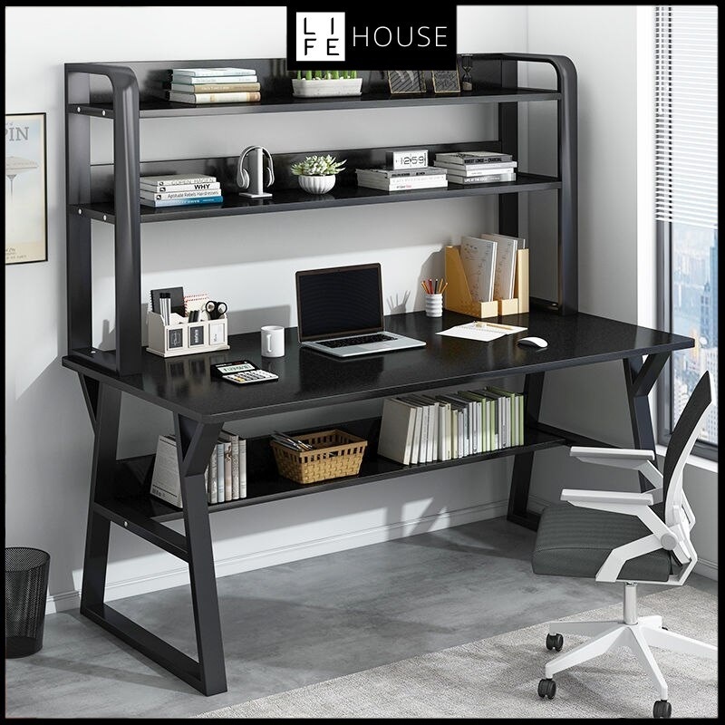 Desiny Study Table with Bookshelf Combined 80/100/120/140cm Computer ...