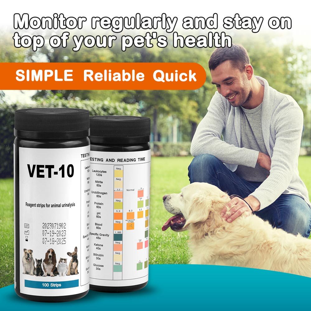 10-Parameter Cat & Dog Urine Test Strips 100ct, Cat & Dog UTI Test Kit ...