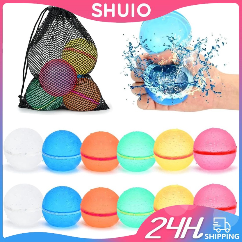 SHUIO Water Balloons Reusable Pool Beach Play Toy Pool Party Favors ...