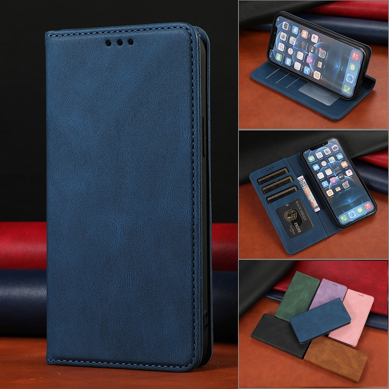 Leather Case For Samsung S24 S22 S21 S20 FE Ultra S10 Plus Flip Fashion ...