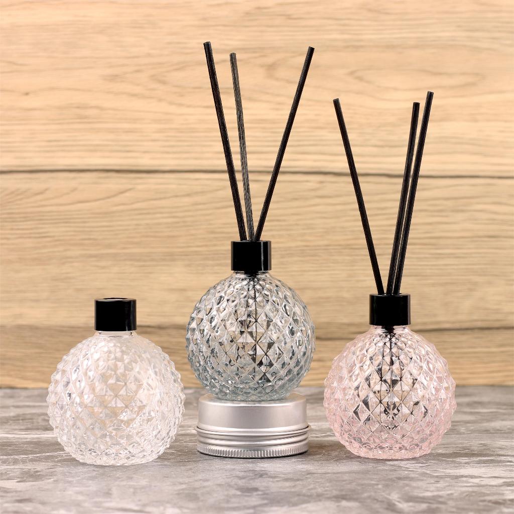 1 Set 2 Packs 100ml Empty Round Aroma Bottles Bathroom Diffuser Bottle ...