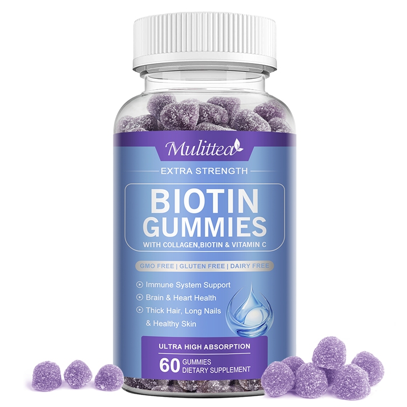 Mulittea Biotin Gummies [High Potency] Promotes Collagen Regeneration ...
