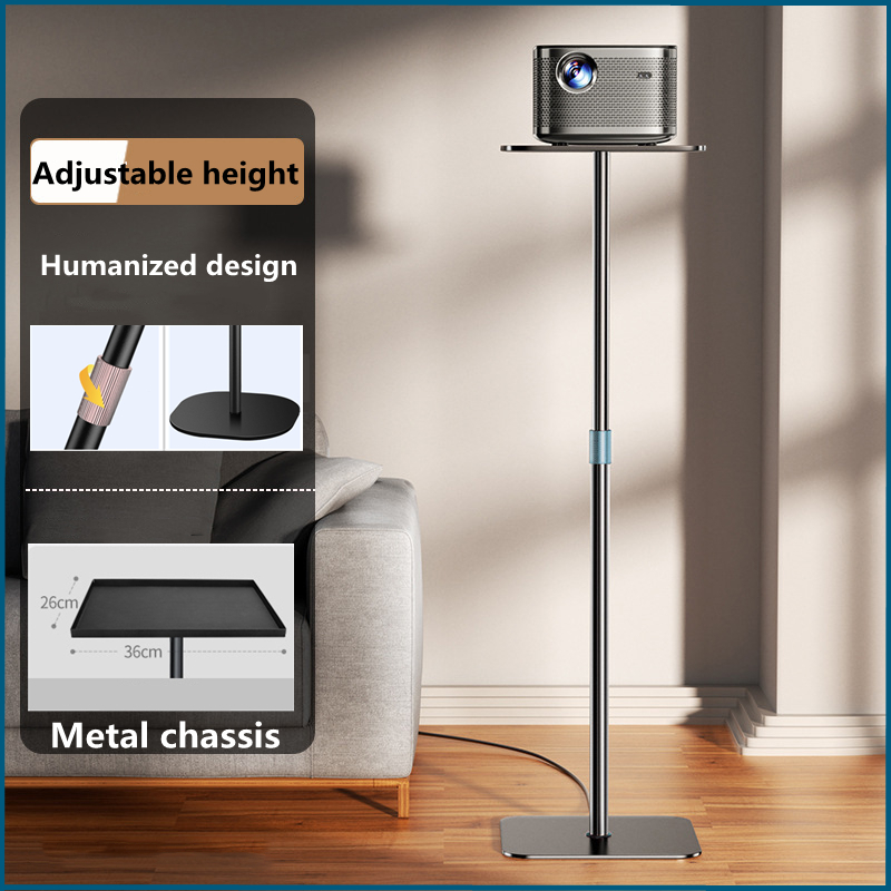 Stylish Universal Black Projector Floor Stand / Mount Adjustable height ...