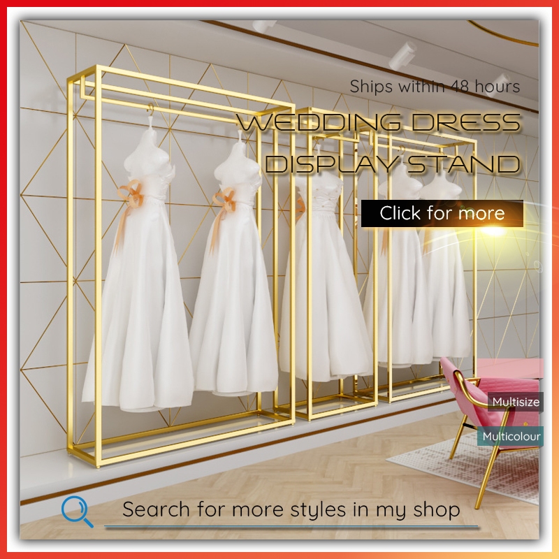 Nano Gold Wedding dress display rack Clothing shop display rack dress ...