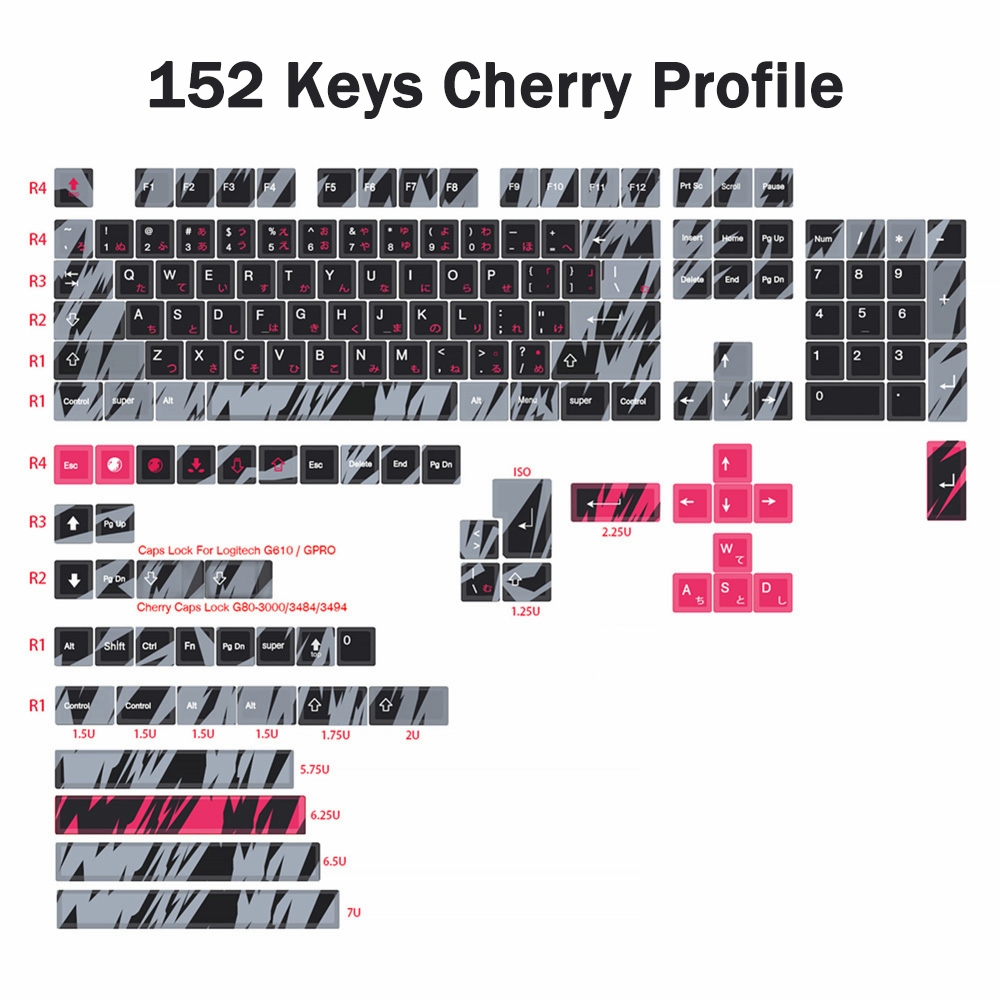 PBT Japanese Camouflage Keycaps Cherry Profile Dye Sublimation ...