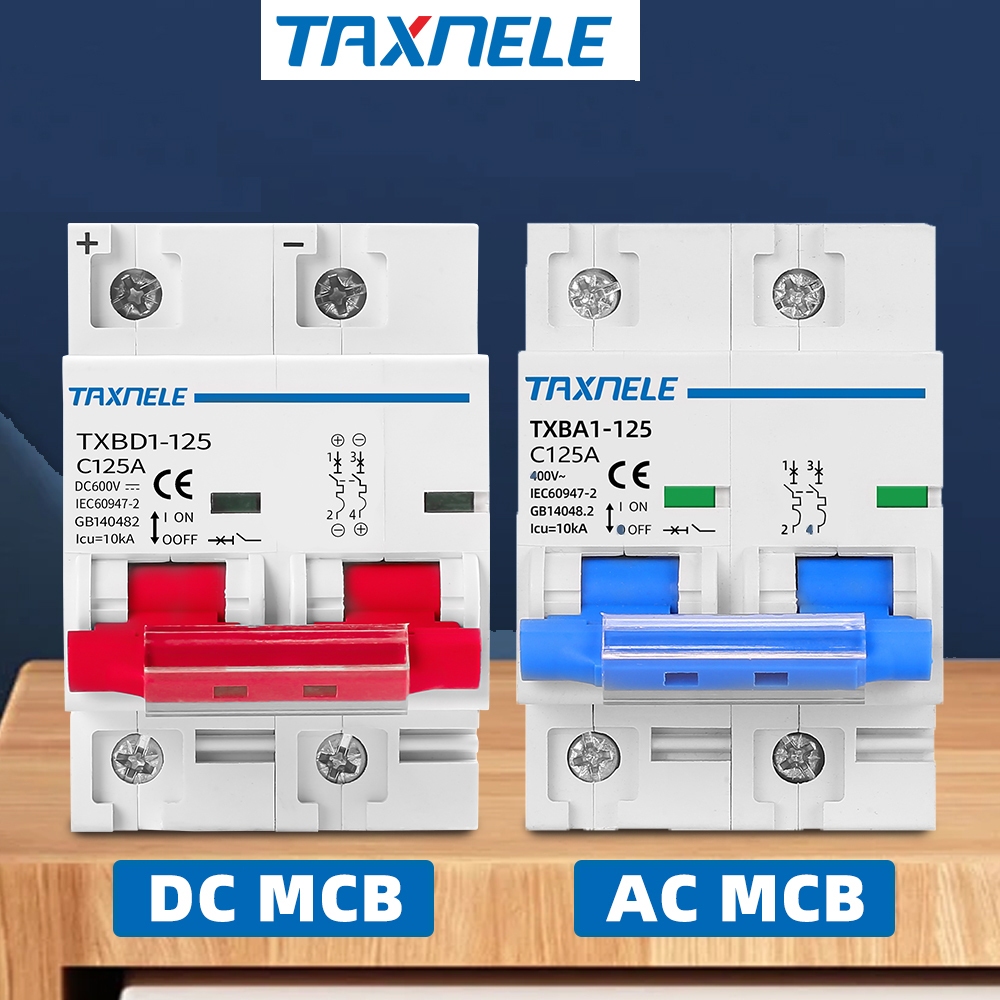 TAXNELE 125A 100A 80A 2P AC DC MCB Solar Mini Circuit Breaker Battery ...