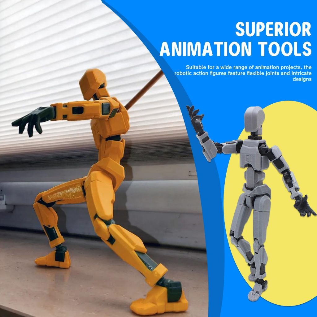 3D printed action figure, fully mechanical movable toy (4 weapons, 3 ...