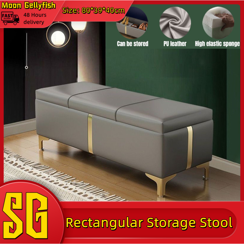 (SG Stock)Moon Gellyfish/ Large Capacity Shoe Bench / Rectangular ...