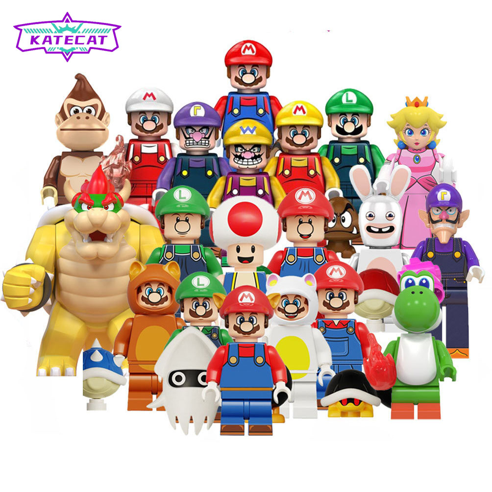 Mario Building Blocks Toy Kinopio Luigi Yoshi Bowser Mini Action ...