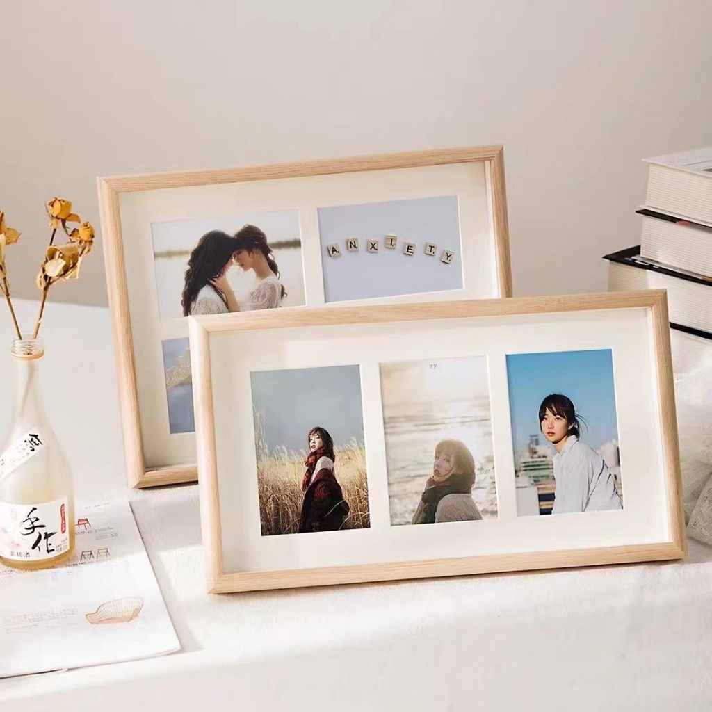 Nordic Style Photo Frame Collage Set |Oak Frame |Wall Hanging ...