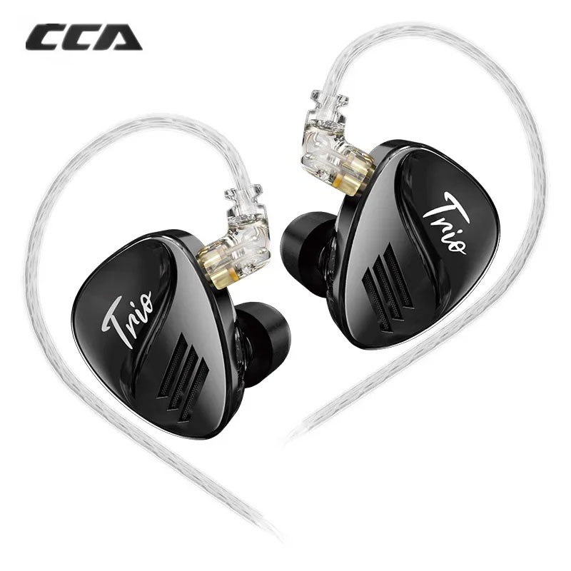 CCA Trio Hybrid IEM Hifi Earphones 3DD Wired Headphone With Removable ...