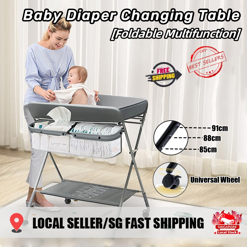 SG STOCK Baby Diapers Changing Table Foldable Newborn Multifunctional 0 ...