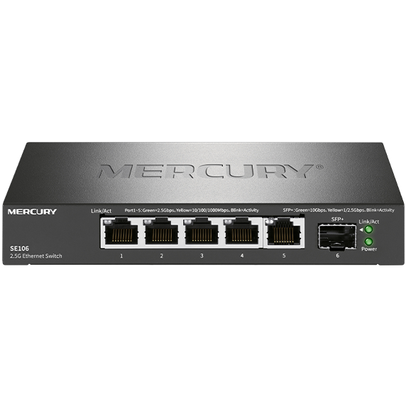 6 Ports 10G Uplink 2.5G Ports Switch SE106 2.5G Desktop Switch For Wifi ...