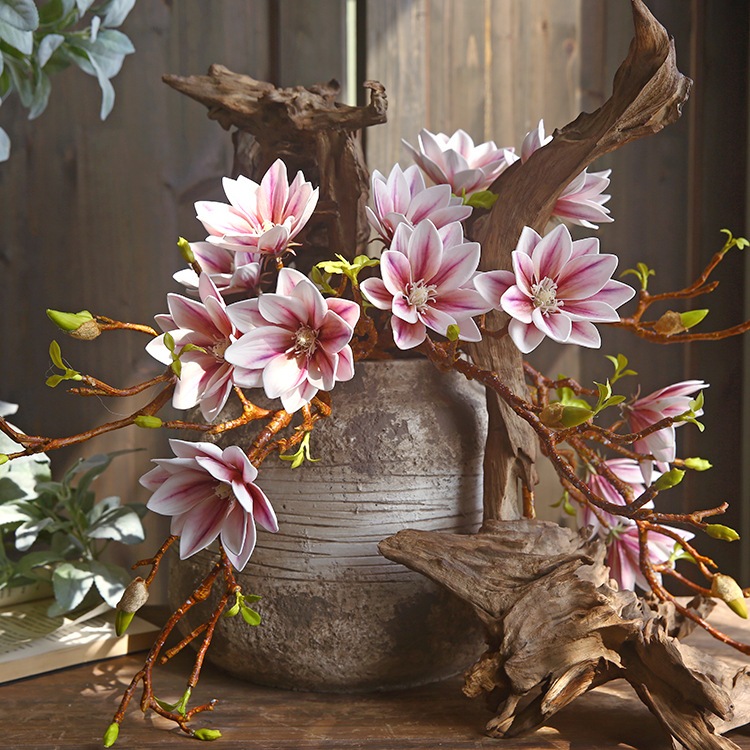 New Chinese Style Small Magnolia Flower Simulation bouquet Living Room ...