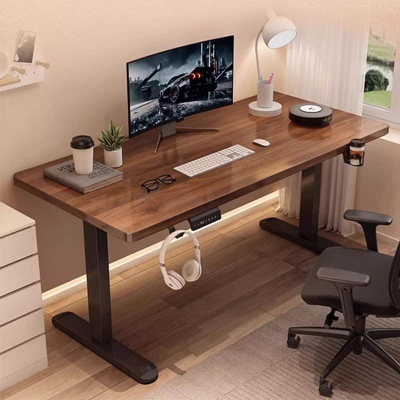 Solid Wood Height Adjustable Table 80cm Standing Desk 3 Memory Height ...