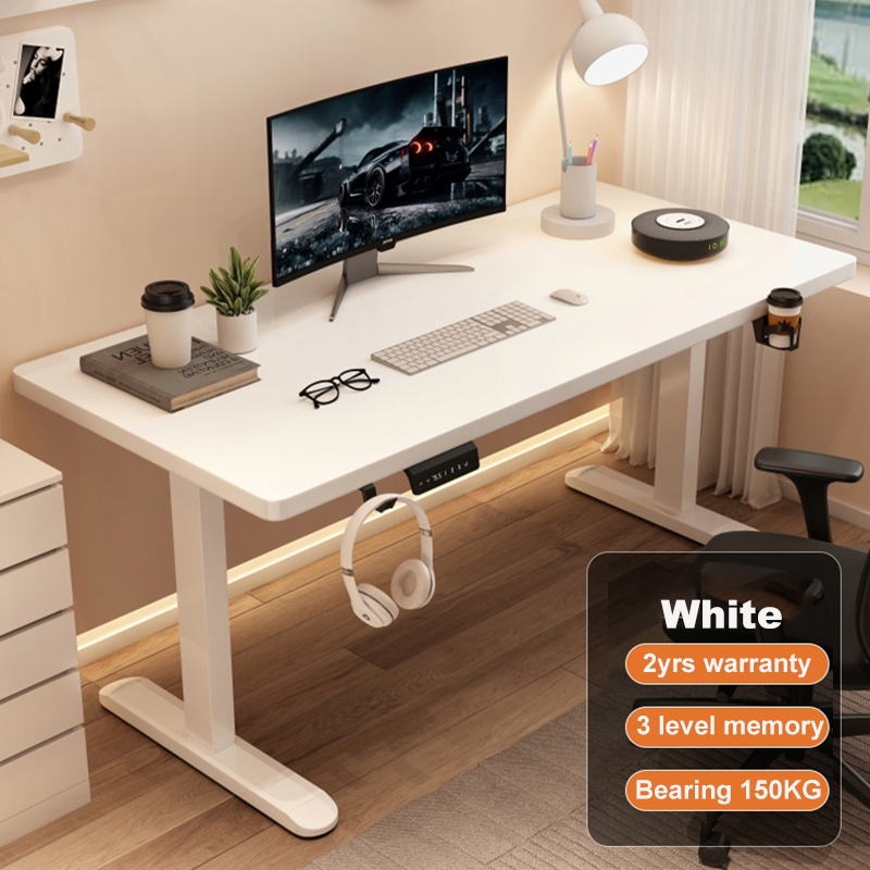 Solid Wood Height Adjustable Table 80cm Standing Desk 3 Memory Height ...