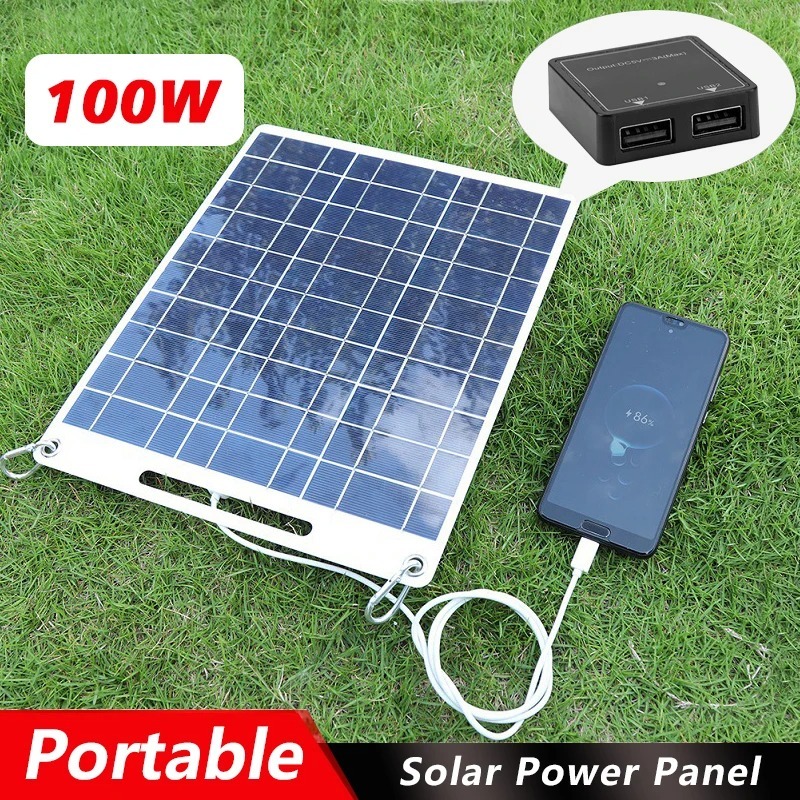 100W Solar Plate 5V Solar Mobile Charging Board Solar Panel Backpack ...