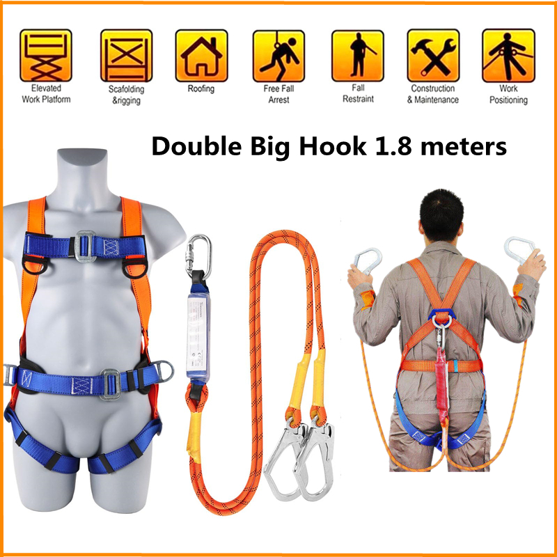 Aerial work Safety Belt full body harness polyamide lanyard Large hook ...