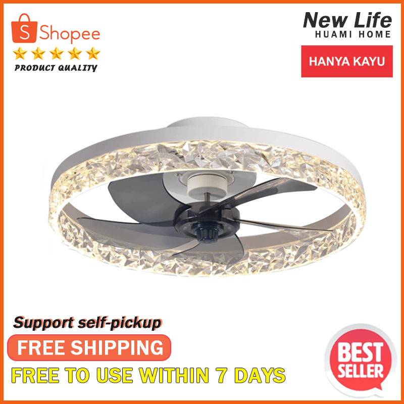 50cm ceiling light fan bedroom ceiling ceiling fan hollow fan light LED ...