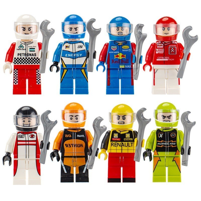 Hohland 8 Racing Team Character Building Blocks Set suitable for boys ...