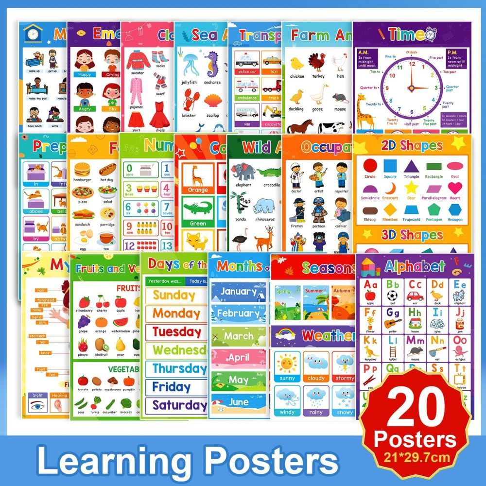 20 Themes Children Learning English School Classroom Educational A4 ...