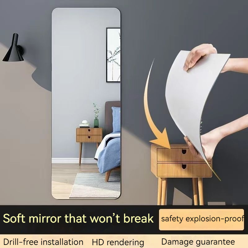 Acrylic Soft Mirror Wall Mounted Bathroom Mirror Full Length Mirror HD ...