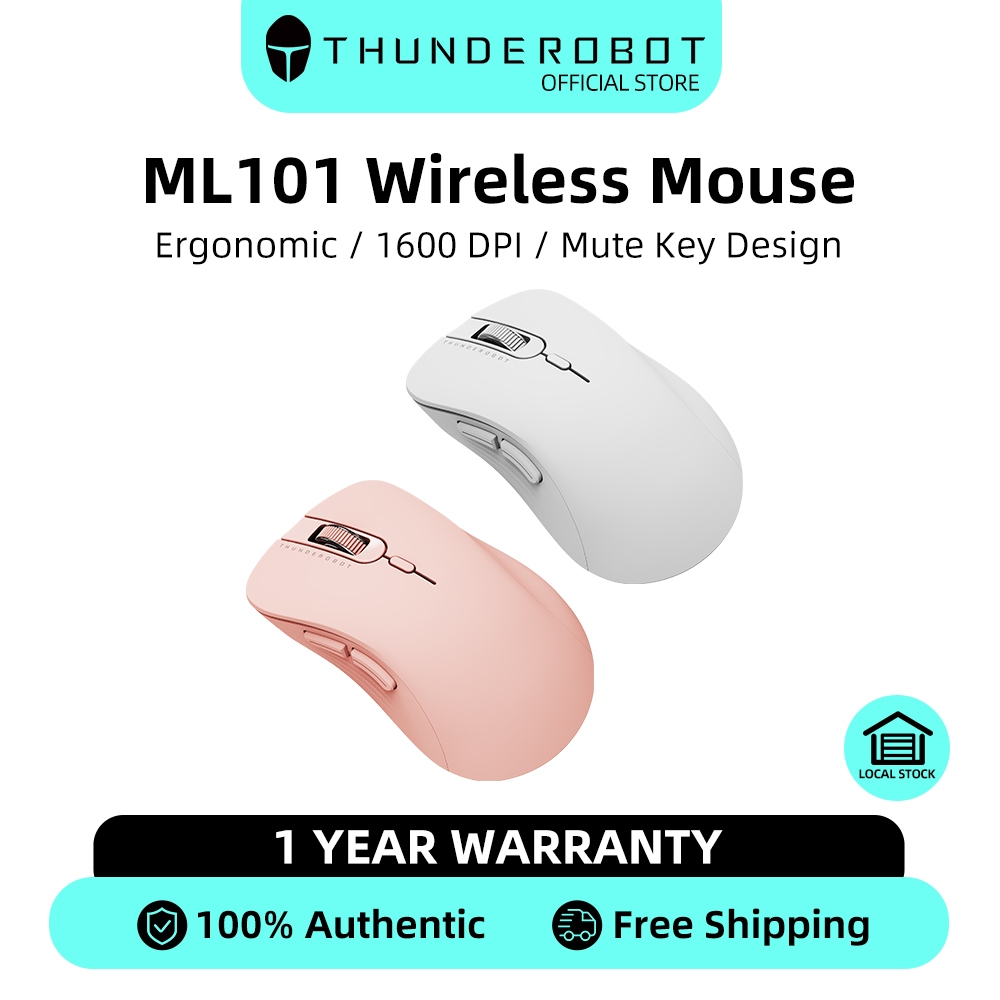 Thunderobot ML101 Wireless Mouse Noise Reduction 2.4G with USB Nano ...