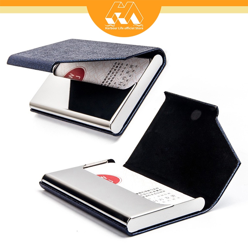 CUSTOM ENGRAVE Personalized PU Stainless Steel Business Card Holder ...