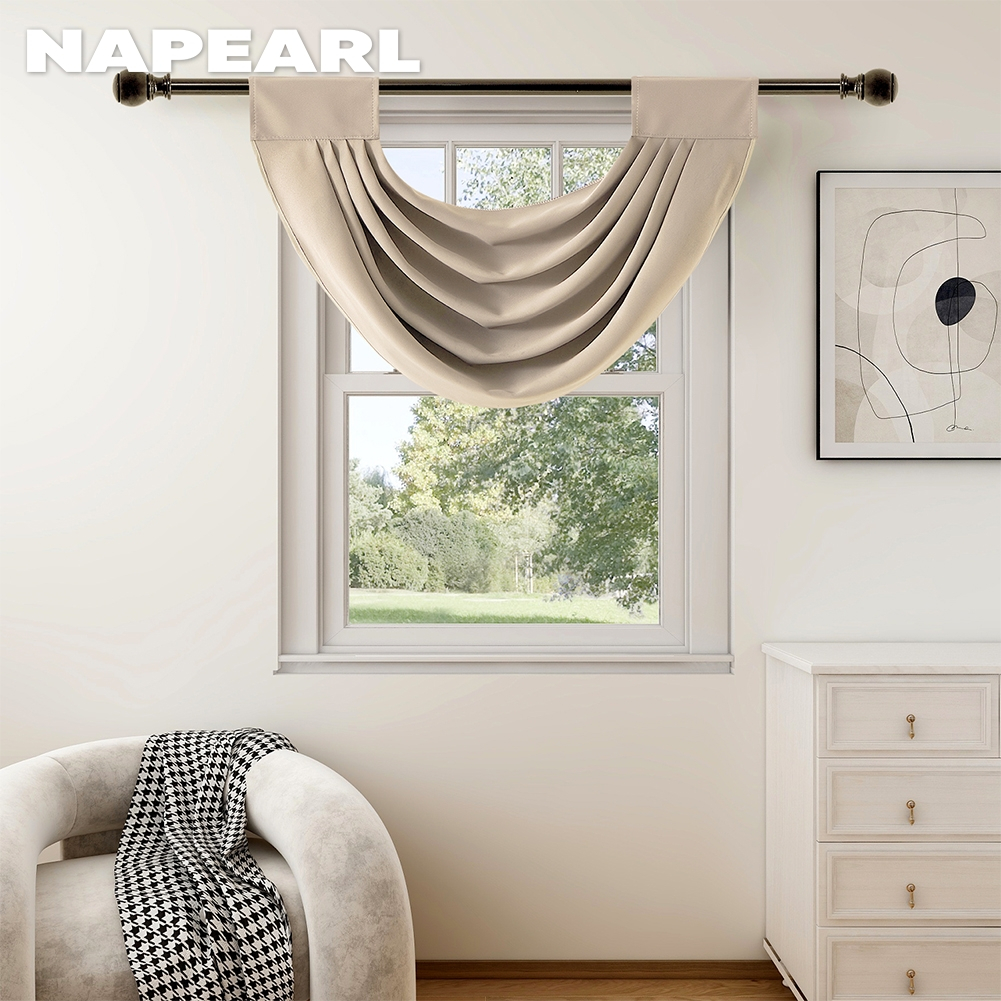 NAPEARL Classic Style Nordic Style Solid Color Vintage Swags Valance ...