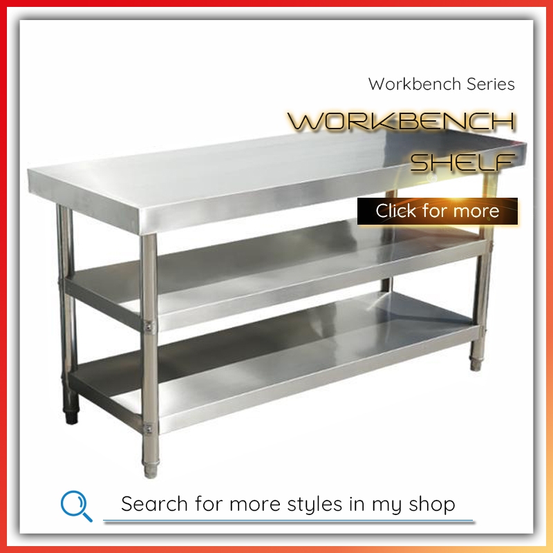 Kitchen double-layer three-layer stainless steel workbench, restaurant ...