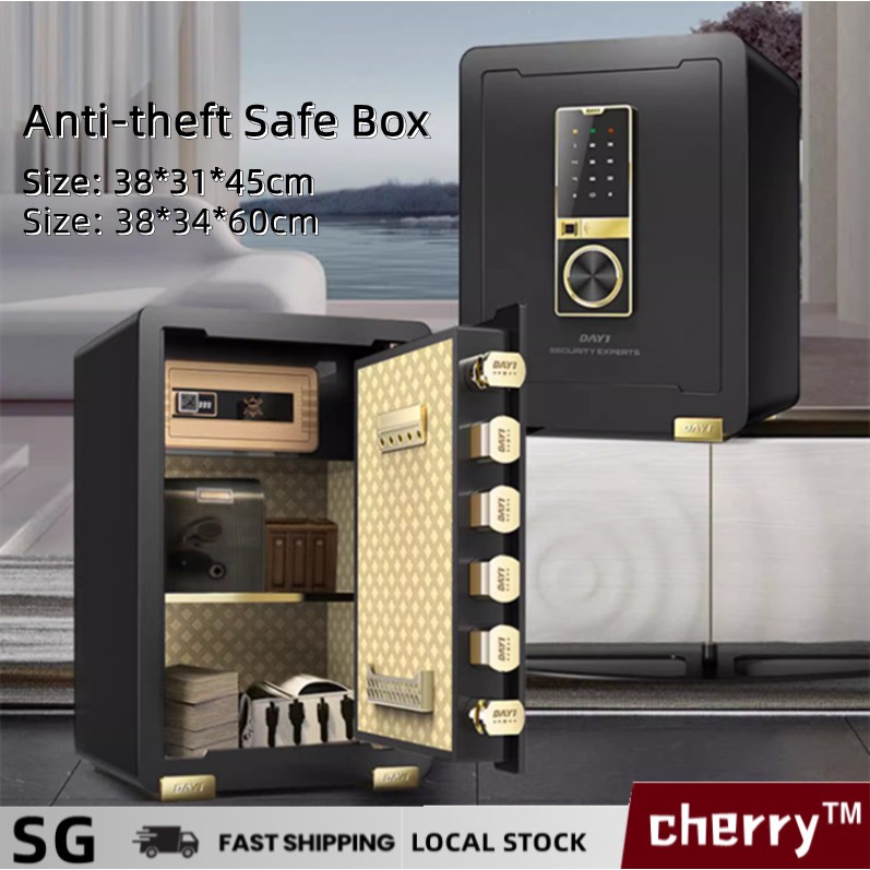 [SG stock]cherry™ (Black) 60/45cm Safe Box Electronic Password Office ...