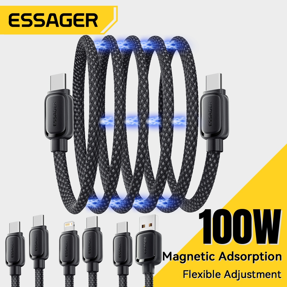 Essager T 100w/30w Magnetic Absorption Storage Fast Charging Data Cable ...