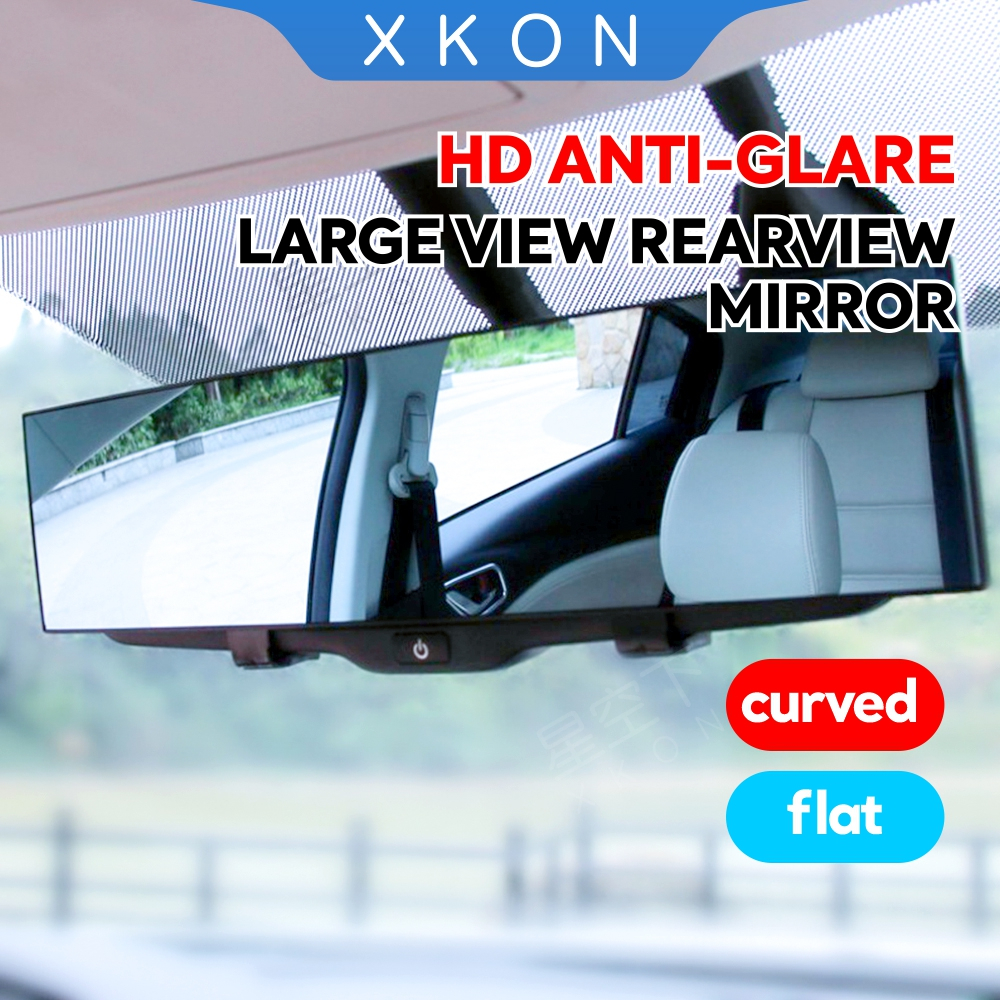 076 Large-view rearview mirror in car, anti-glare, reflector, blue ...