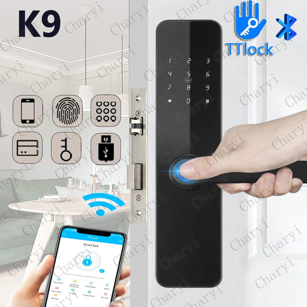 Digital Lock Smart Fingerprint Lock Electric Door Lock With Mirror ...