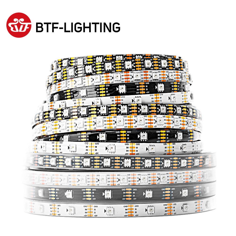 BTF-LIGHTING Dual-Signa WS2813 RGB LED Pixel Strip Similar to WS2812B ...