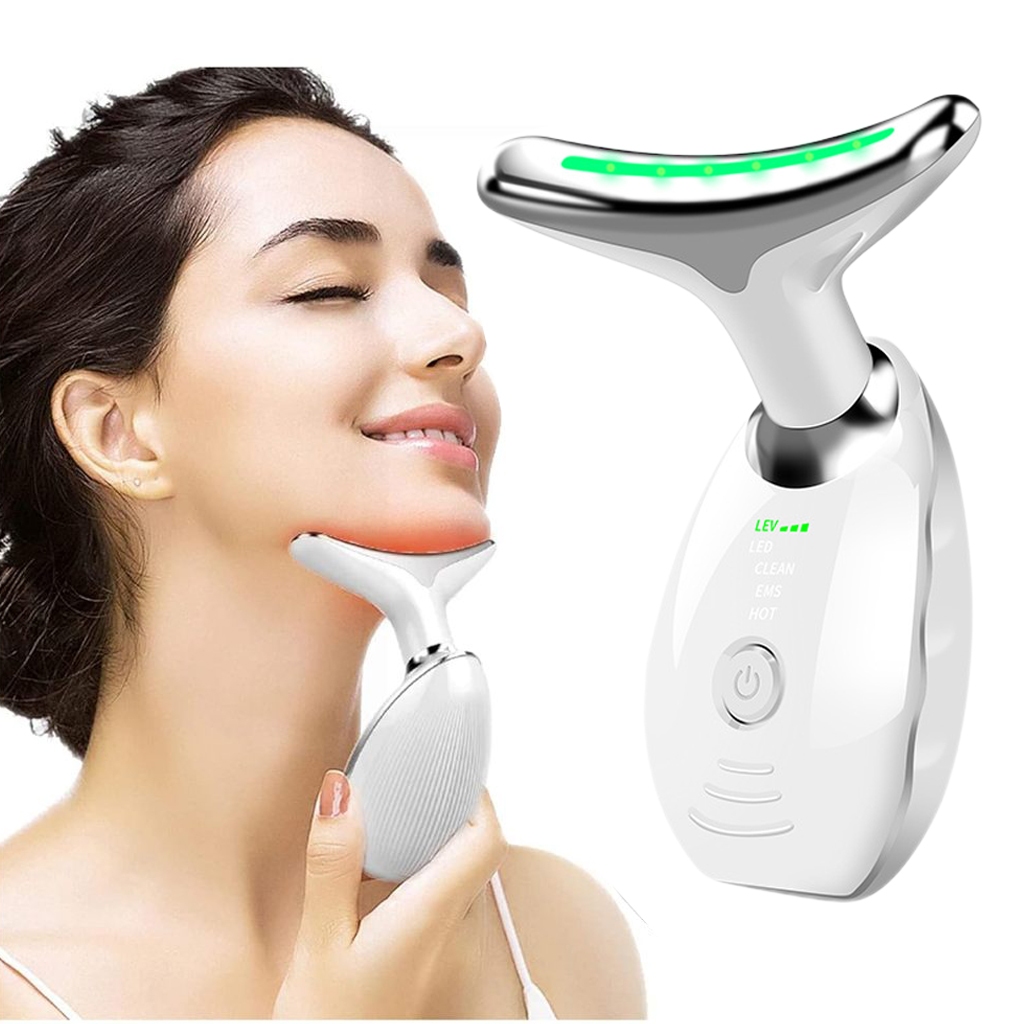 3 in 1 Wavy Chic Beauty Facial Massager 3 Color LED Face Skin ...