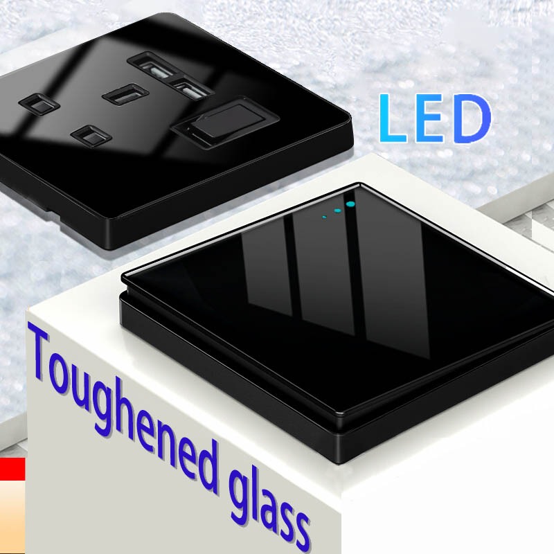 [Full Tempered Glass] 13A Power USB Receptacle, Universal Standard ...