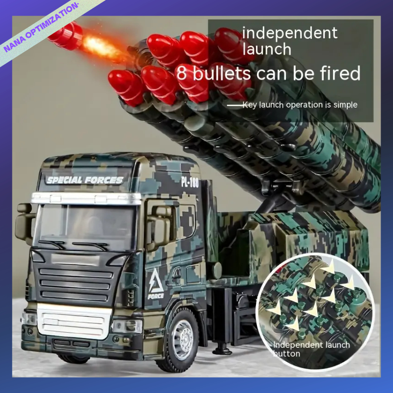 Alloy Missile Car Can Launch Toy Rockets, Tanks, Artillery, Military ...