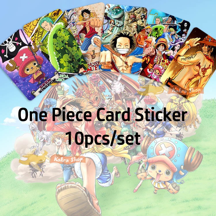 10pcs One Piece Card Sticker Luffy Zoro Chopper ID Credit Bus Card ...