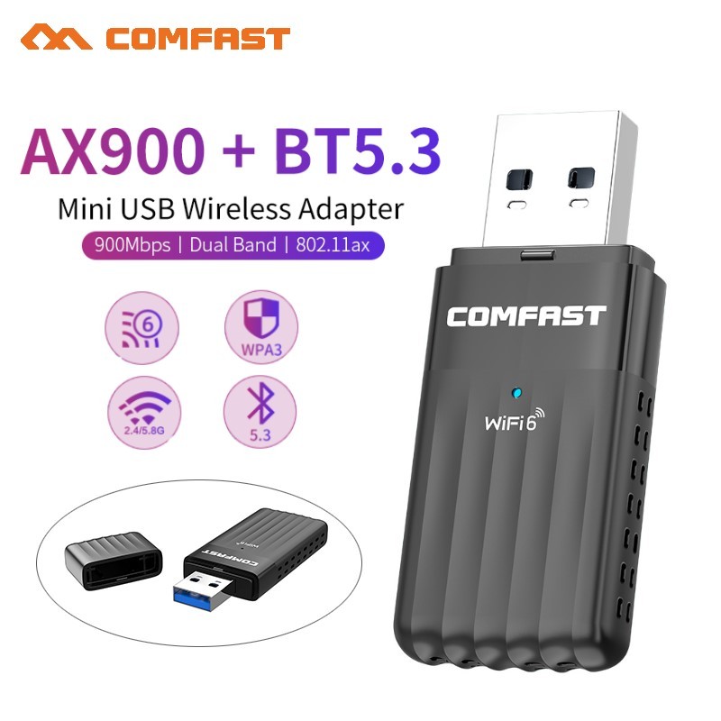 Comfast WIFI6 Adapter AX900 Bluetooth5.3 WiFi Bluetooth Receiver 2.4/5 ...