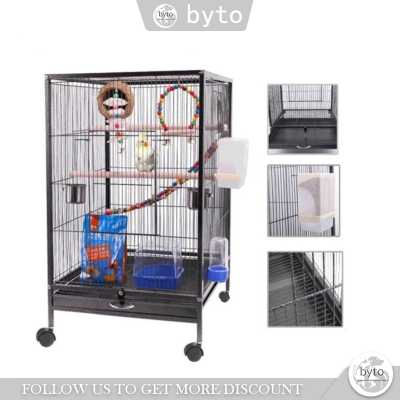 Byto Extra Large Bird Cage Home Movable Bird with Breeding Box ...