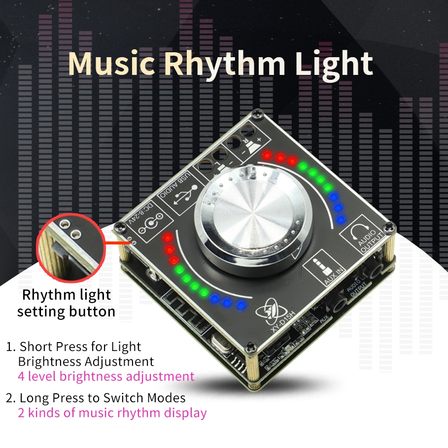 DIYMORE XY-D15H DC8-24V stereo Bluetooth audio power amplifier board ...