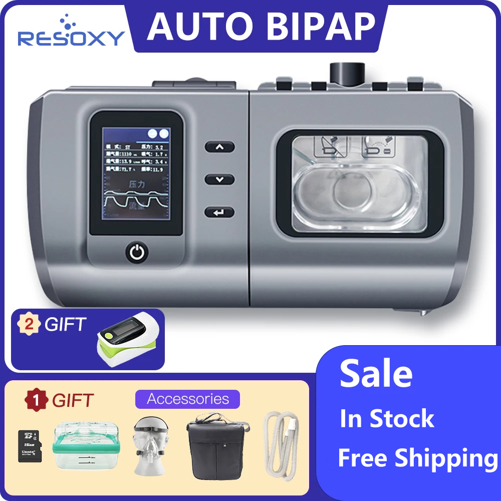Auto BIPAP/CPAP Sleep Apnea Portable Breathing Machine SD Storage Anti ...