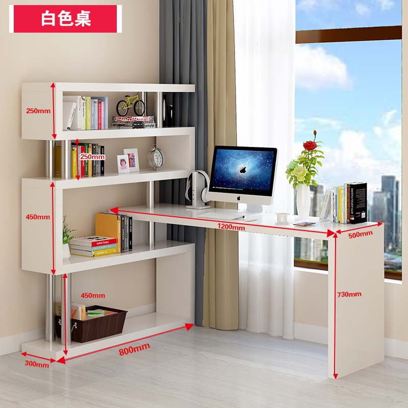 Computer Table with Bookshelf Computer Desk Bedroom Study Desk With ...