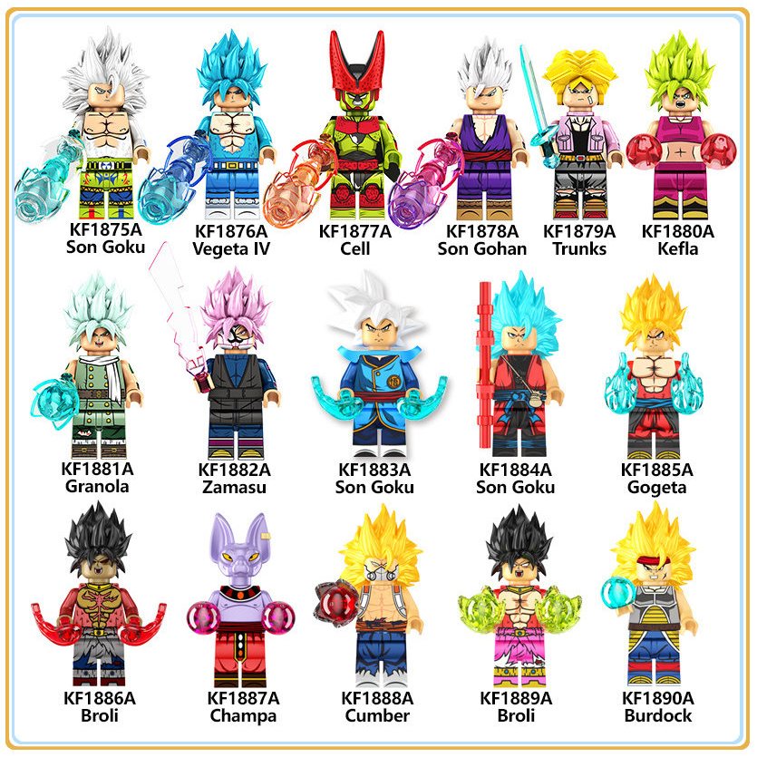 Building Block Toy Cartoon Figure Son Goku Gogeta Broli Anime Mini Toys ...