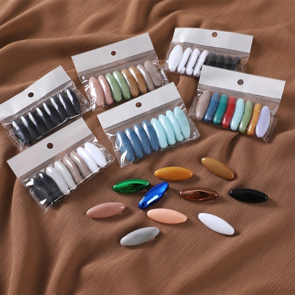 8pcs/set Solid color safety pin plastic Bag pack needle safety pin ...