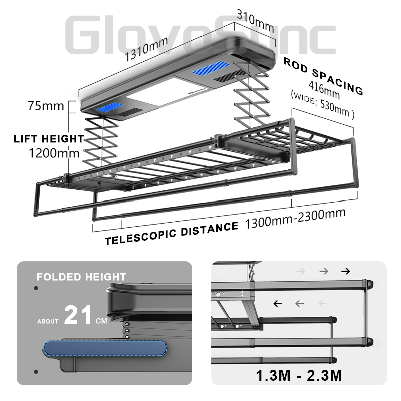 GLOVOSYNC Automated Laundry Rack Smart Laundry System Retractable ...